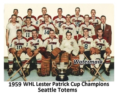 1959 WHL Seattle Totems Lester Patrick Champs Team Pic 8 X 10 Photo ...