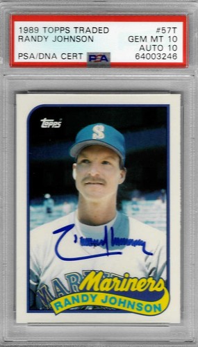 1989 Topps Traded #57T Randy JOHNSON - PSA 10+++ DNA RC Mariners Auto ...