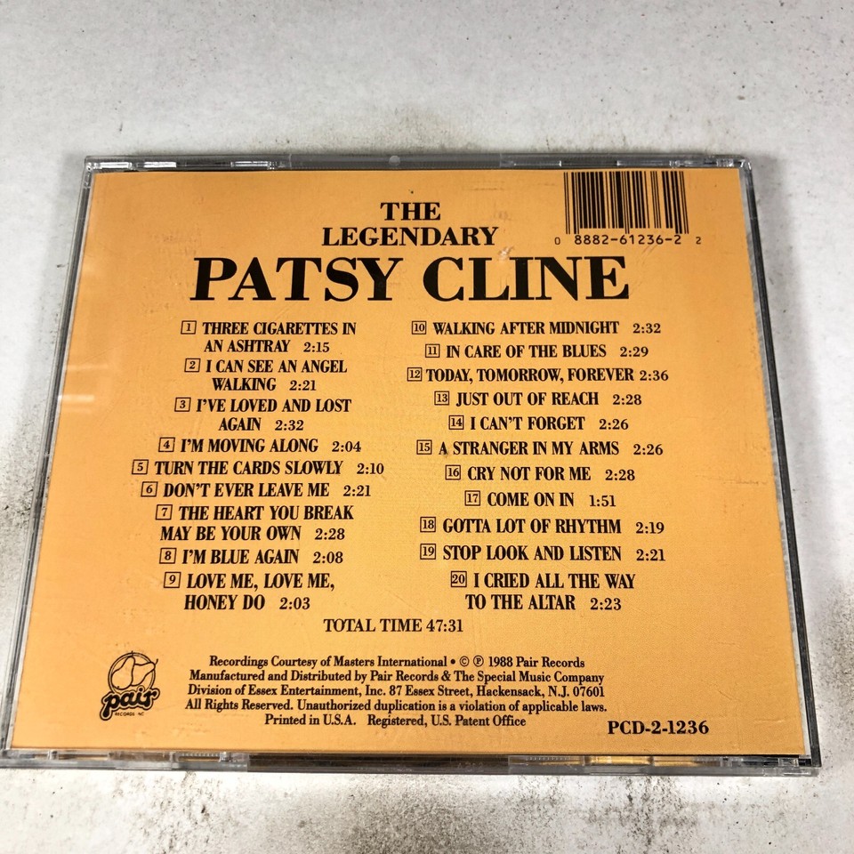 The Legendary Patsy Cline (CD, 1988, Pair) 88826123622| eBay