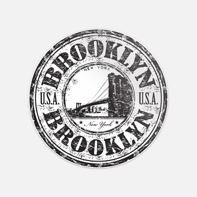 Brooklyn City New York USA Travel Grunge Stamp Vinyl Sticker Decal | eBay
