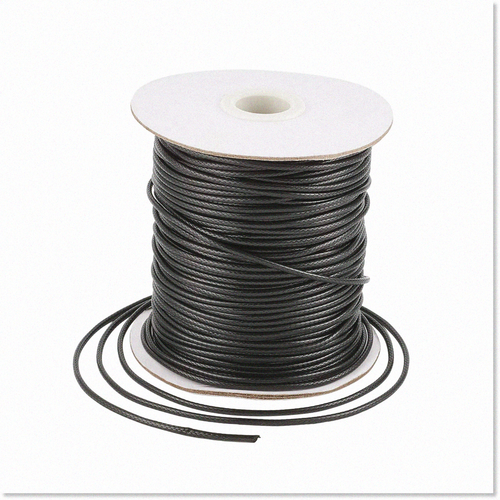 2mm Black Waxed Cord - 90 Yards/Roll - Korean Polyester Jewelry Beading ...