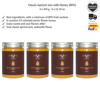 Organic Premium Classic Apricot Jam with Flower Honey, MMM 350gx4 | eBay