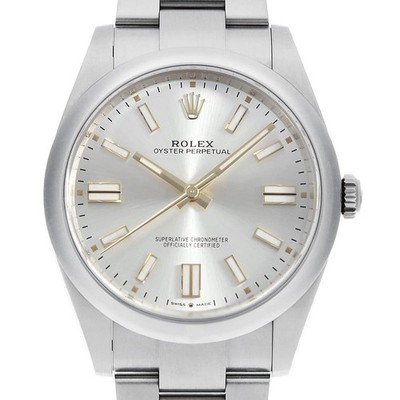 ROLEX Oyster Perpetual 41 124300 Silver Random Number second hand mens ...