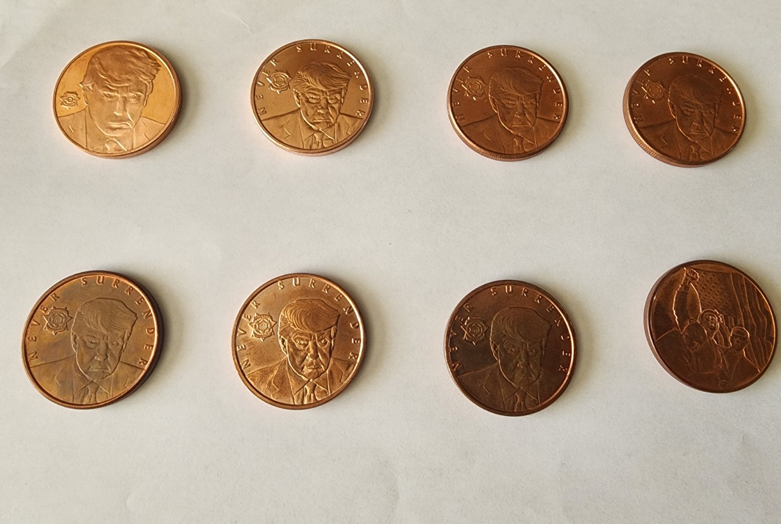 Lot Of 8 Pure Copper .999 Donald Trump Rounds. 7 Trump Mugshot And 1 Is ...