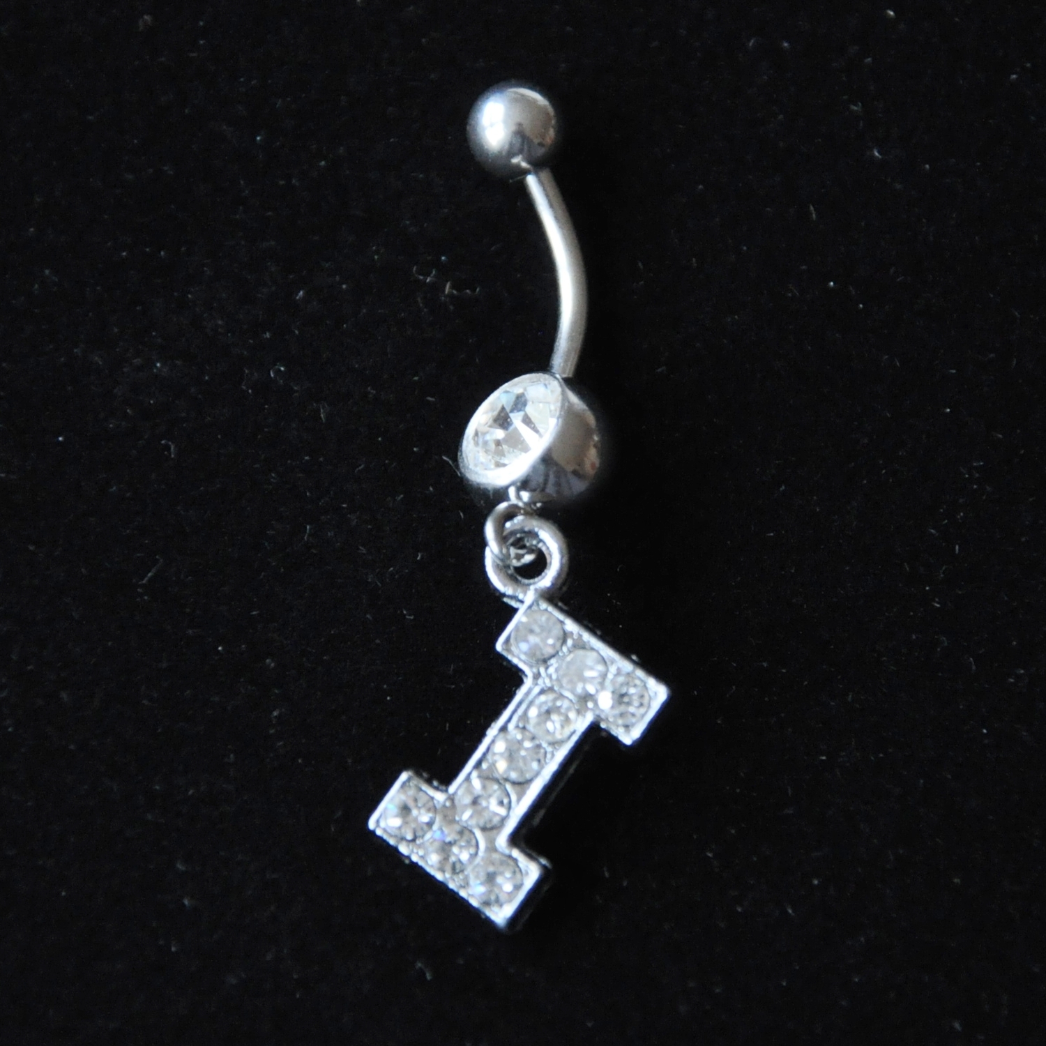 1 x Sparkle Stunning Initial Alphabet Letter Belly Bar Ring Navel ...