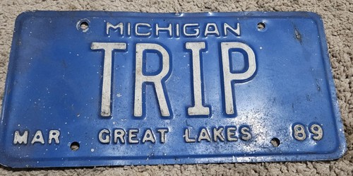 Custom Vanity Michigan License Plate Great Lakes - TRIP - March 1989 | eBay