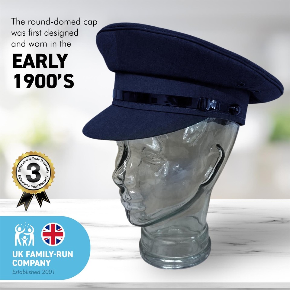 Navy Blue Chauffeur Style Peaked Cap | US size 7 1/4 | eBay