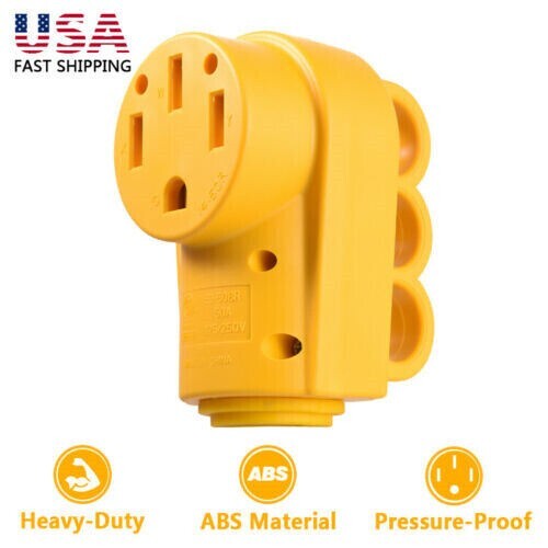 NEMA 14-50R RV Replacement Female Plug, 125/250V 50 Amp with Disconnect ...