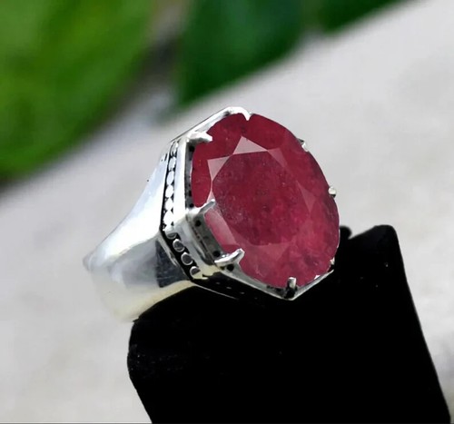Men Ruby Rings Yaqoot Rings 925 Silver Ring Gift For Him Mens Yaqoot ...