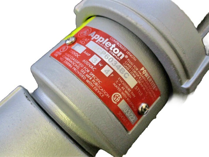 Appleton Electric Clamping Ring Plug 60Amp/600V 4-Pole/3-Wire - Gray ...
