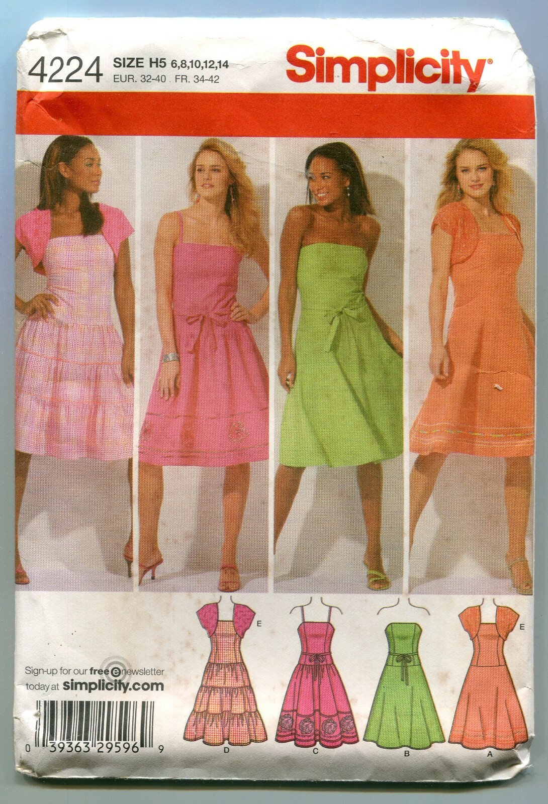 Simplicity Pattern 4224 Misses/Petite Dress Belt Jacket Sizes 6-14 CUT ...