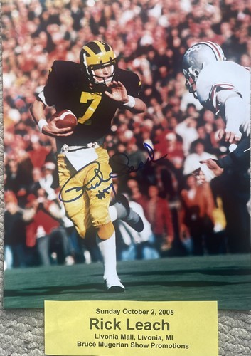 Rick Leach Michigan Autographed 8x10 photo Tick COA Vs Ohio State | eBay