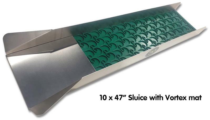 47" x 10" wide Sluice with Vortex Dream Mat - Gold Mining Equipment ...