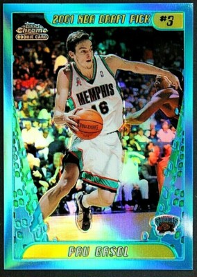 Pau Gasol 2001-02 Topps Chrome Refractor Rookie #131 Memphis Grizzlies ...