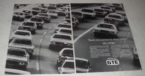1987 GTE Mobilnet Cellular Phone Service Ad - A Potential Office | eBay