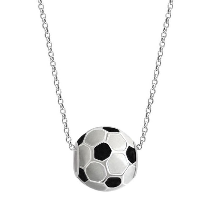 925 Sterling Silver Chain with Soccer ball Charm Necklace N1071 | eBay