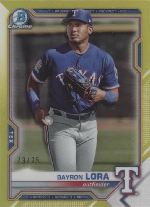 2021 Bowman - Chrome Prospects Bayron Lora #BCP-139 Yellow Refractor ...