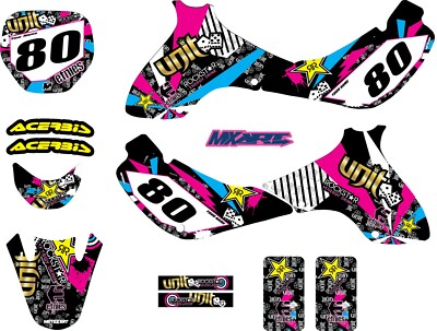 Full Custom Graphics Kit RUSH STYLE Suzuki JR 80 All years stickers ...