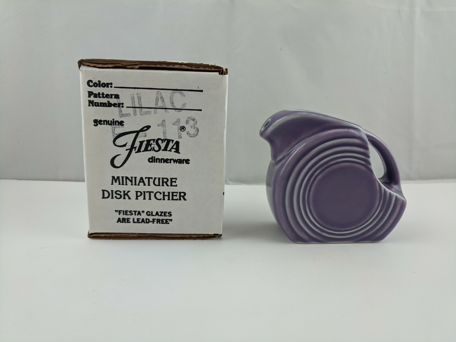 Fiesta Lilac LTD Mini Disk Pitcher 5 oz. w/Factory Box: New 1995 ...