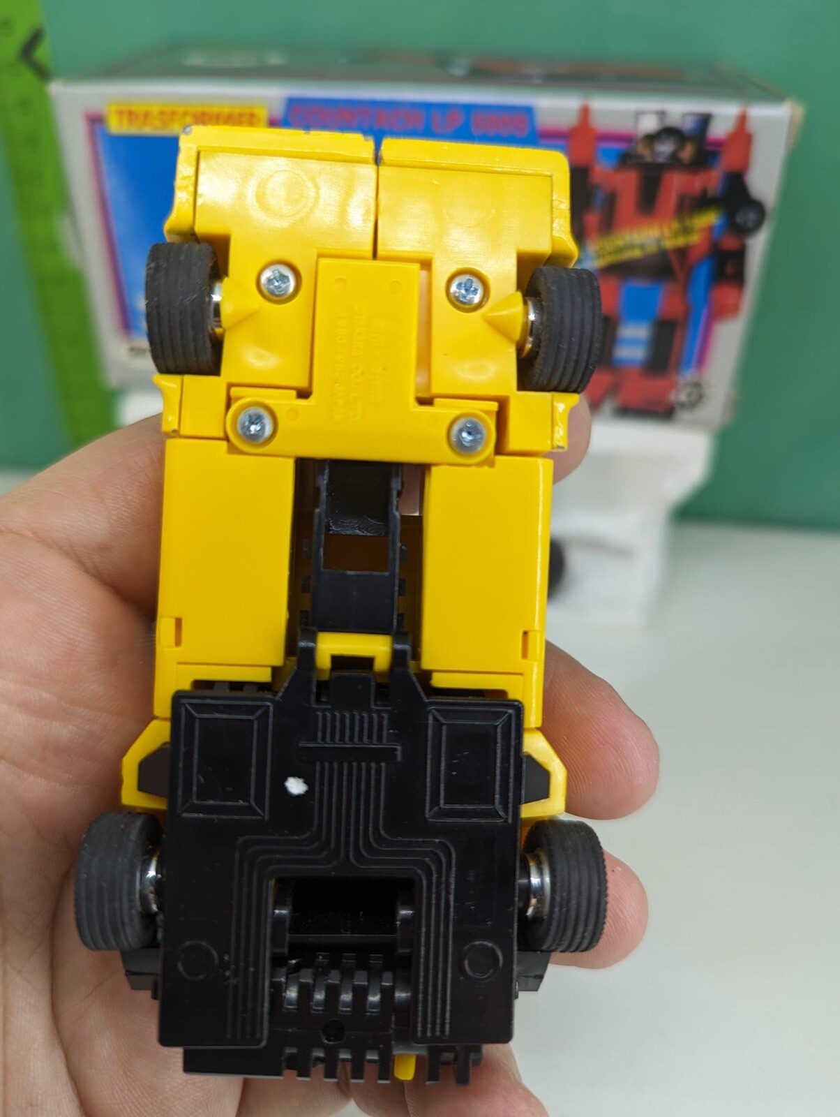 DIACLON TRANSFORMER SUPER COUNTACH LP 500S YELLOW CAR ROBOT 1980 TAKARA ...