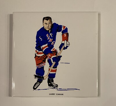 1962-63 H.M. Cowan Tile Screenart - Larry Cahan - New York Rangers | eBay