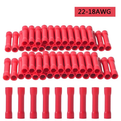 Red Insulated Straight Butt Wire Connectors Electrical Cable Crimp ...