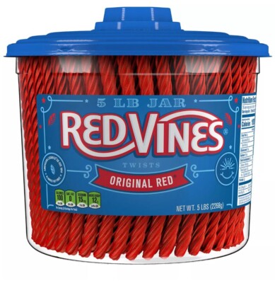 Red Vines Twists Original Red Licorice Bulk Candy 5.5 lbs Tub | eBay