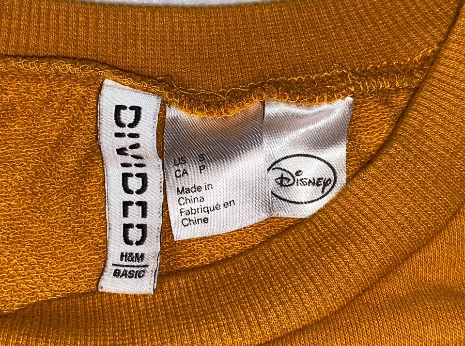 Disney Mickey Mouse Sweater Womens Small Sweatshirt Divided H&M Orange ...