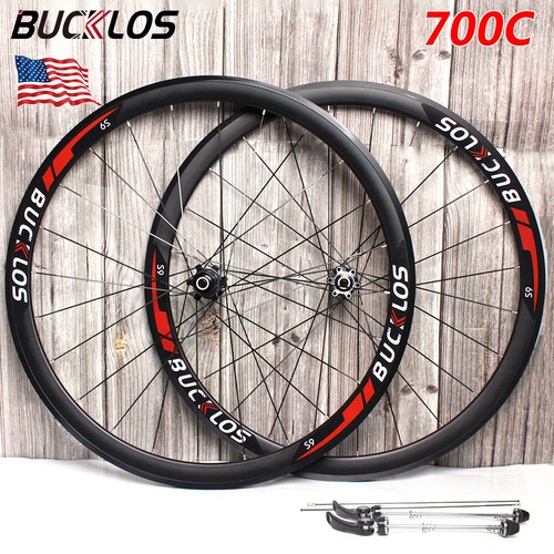 BUCKLOS 700C Road Racing Bike Wheels Set Carbon Hub Clincher 40mm Rim ...