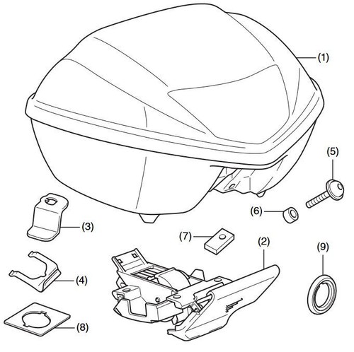 Genuine OEM Honda PCX ADV150 35L Rear Trunk 08L77-MGS-A51ZA | eBay