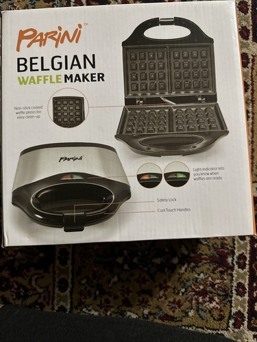 Parini Belgian Waffle Maker Iron AK-C008 Stainless Steel Nonstick Grill ...