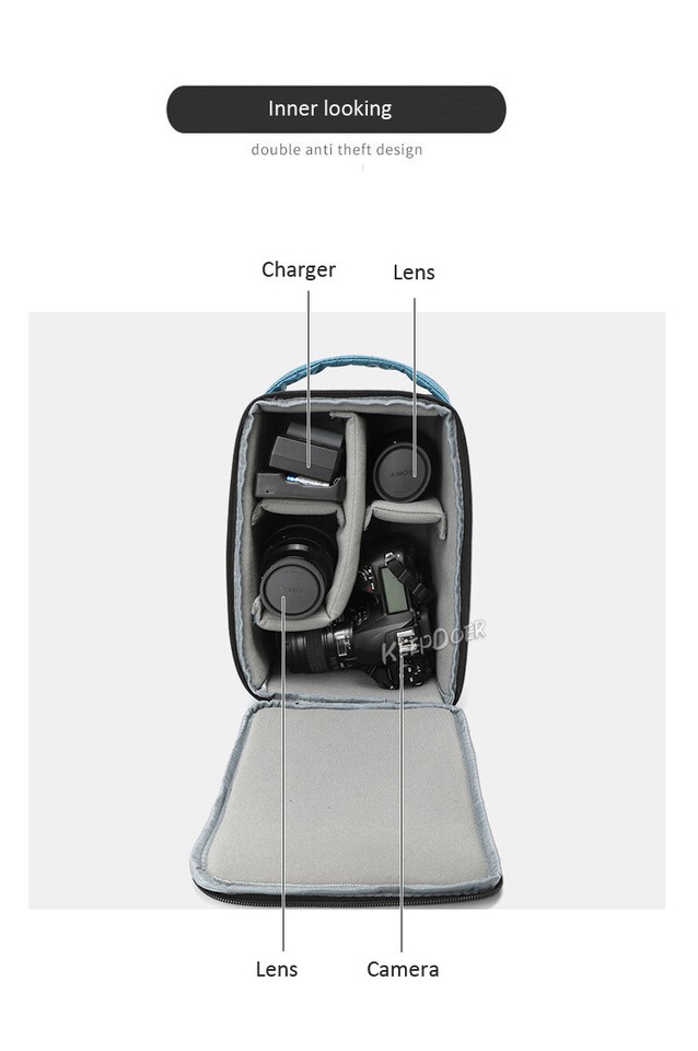 Photography Camera Bag Insert Protective Case Organizer Dividers For ...