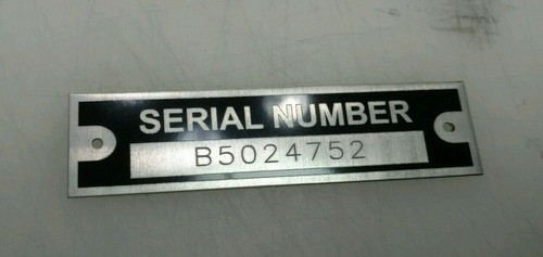 Premium Heavy Duty ENGRAVED SERIAL NUMBER PLATE DATA IDENTIFICATION ID ...