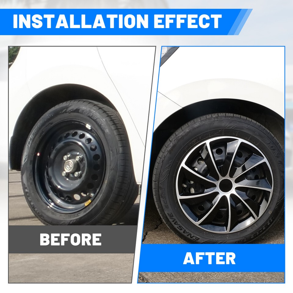 4x 15 inch Wheel Covers Snap On Hub Caps for R15 Tire & Steel Rim ...