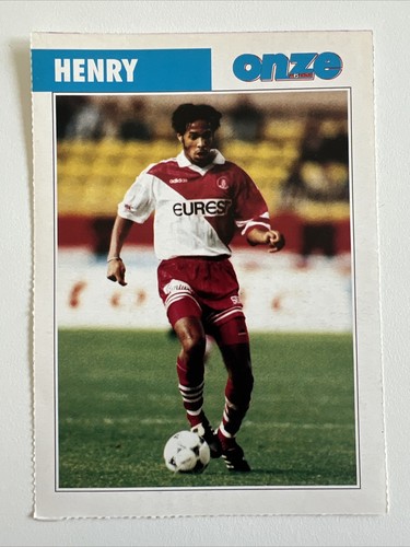 THIERRY HENRY ROOKIE CARD ONZE MONDIAL AS MONACO 1996 FRANCE 🇫🇷 SOCCER ...