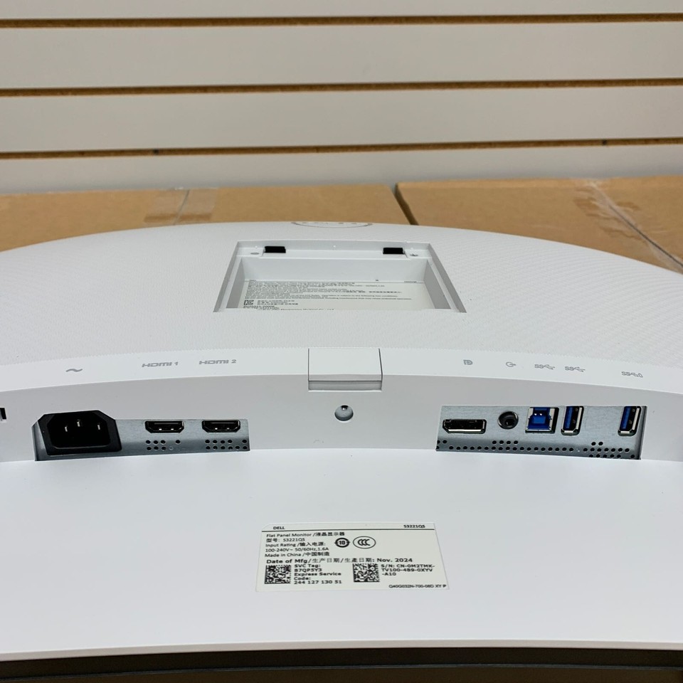 Dell S3221QS 32 Inch Curved 4K UHD 3840 x 2160 60Hz VA Ultra-Thin Bezel ...