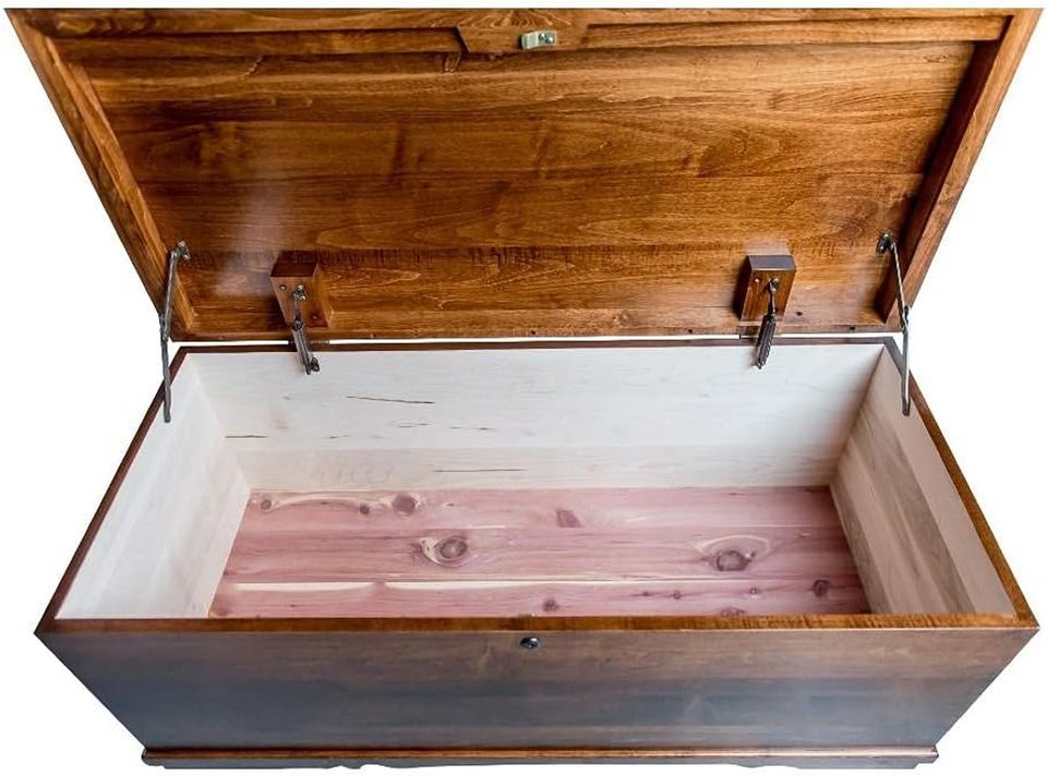 46" Cedar Hope Chest with Waterfall Top – Amish Cedar Chest W/ Anti ...