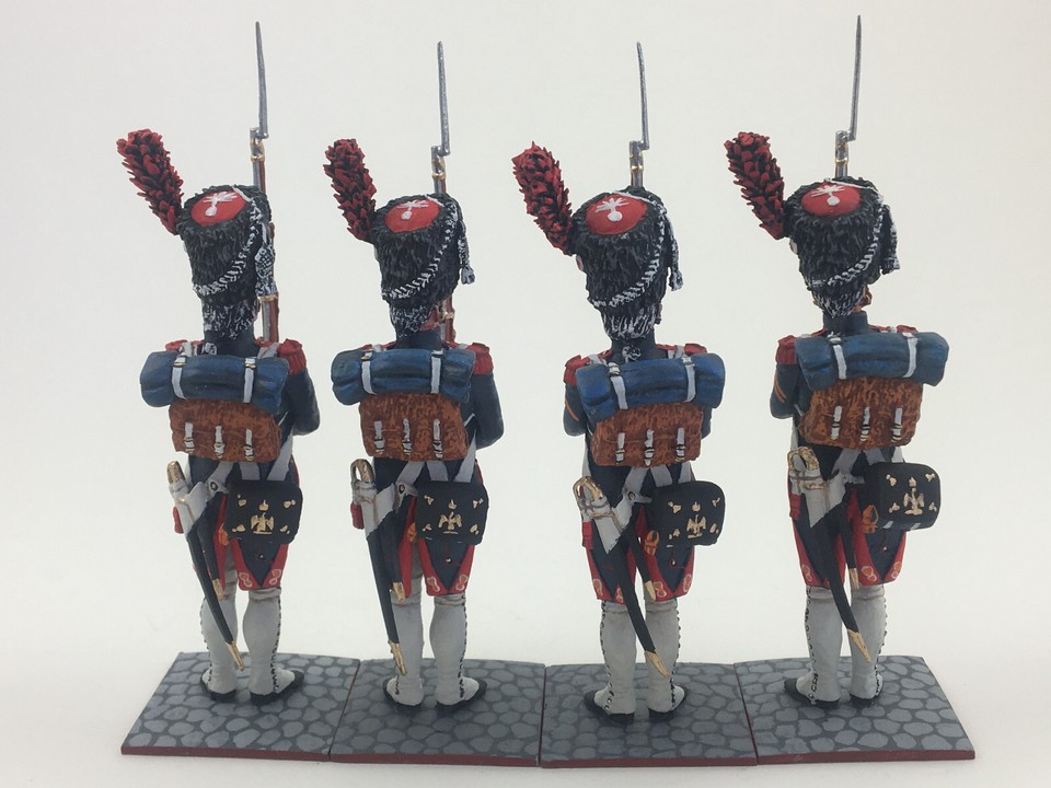 Set of painted French grenadiers 60 mm, Napoleonic metal figures VID ...