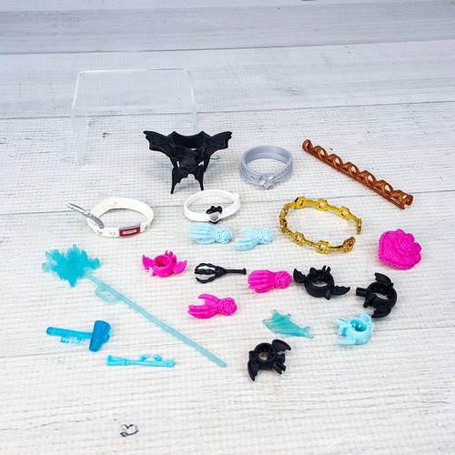 Monster High & More LOT Doll Accessories Bat Armor Belts Hands Flowers ...