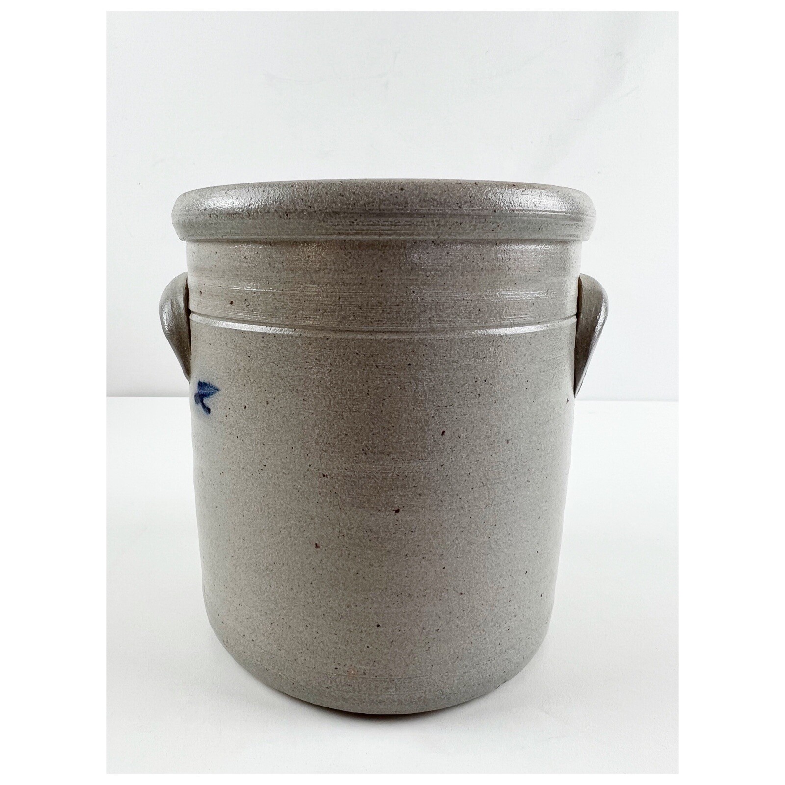 Vintage Handmade Rowe Pottery Works Salt Glazed Planter Crock Handpaint ...