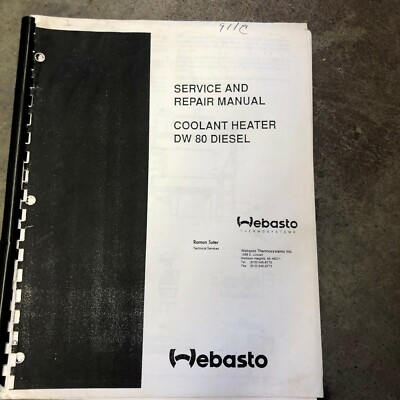 WEBASTO DIESEL HEATER SERVICE BOOK MANUAL | eBay