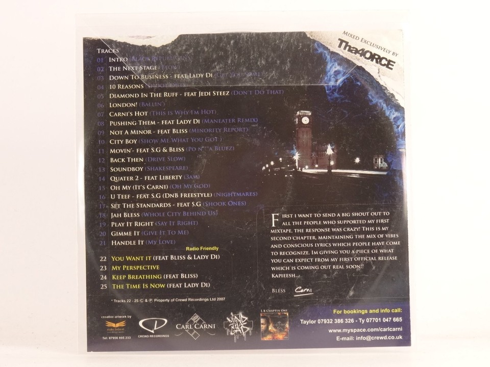 CARL CARNI LONDON'S BURNING CHAPTER II (550) 20+ Track Promo CD Album ...