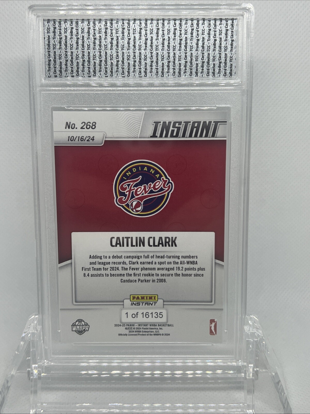 2024 Panini Instant Caitlin Clark All WNBA First Team TCC Graded Gem ...