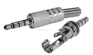 Metall Vier-Pol 3,5 mm Stereo- Klinkenstecker zum Löten ...
