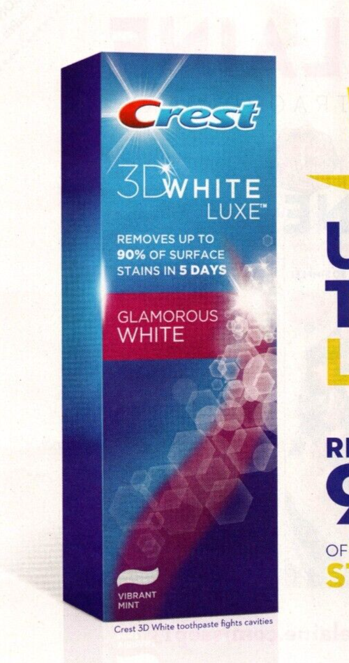 2013 Crest 3D White Luxe Toothpaste Removes Up To 90% Surface Stains ...