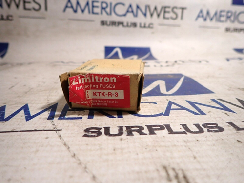 New Bussmann Limitron KTK-R-3 KTKR3 3 Amp 600 Volt Fast-Acting CC Fuse ...