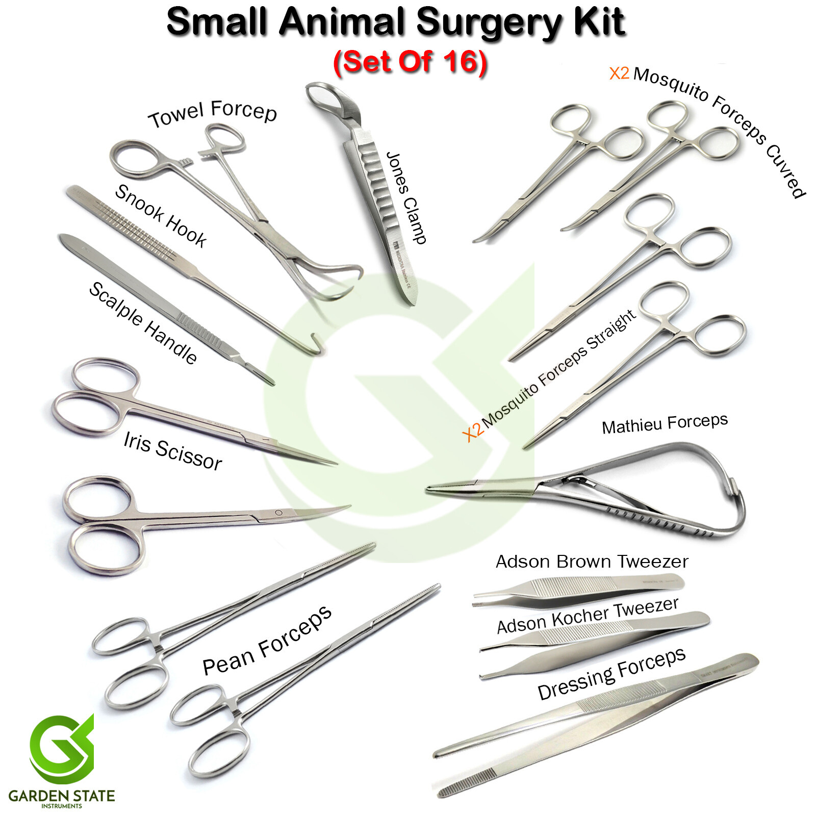 Veterinary Dissection Kit Feline Canine Spay Surgery Jones Clamp ...