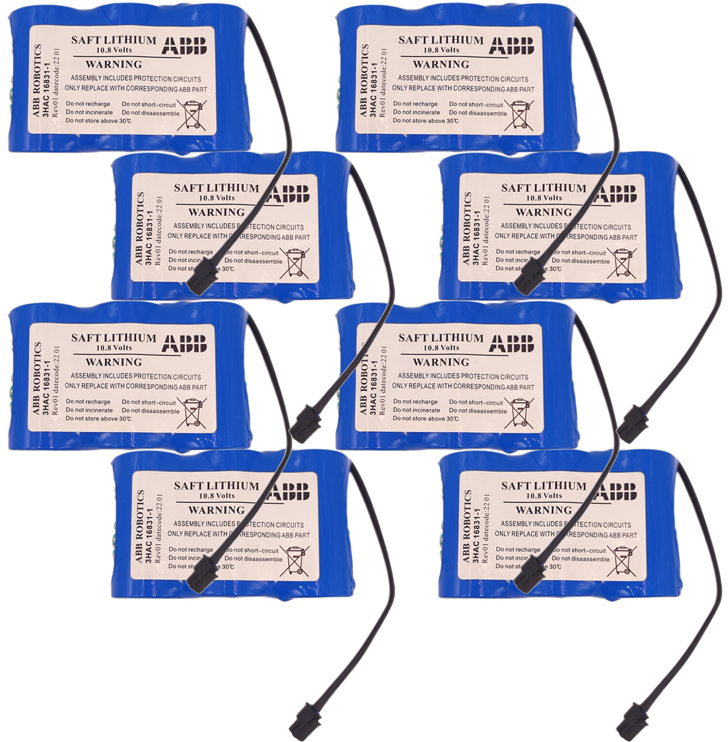 (8-Pack) 3HAC13150-1 / 3HAC16831-1 Battery for ABB 10.8V 17000mah ...
