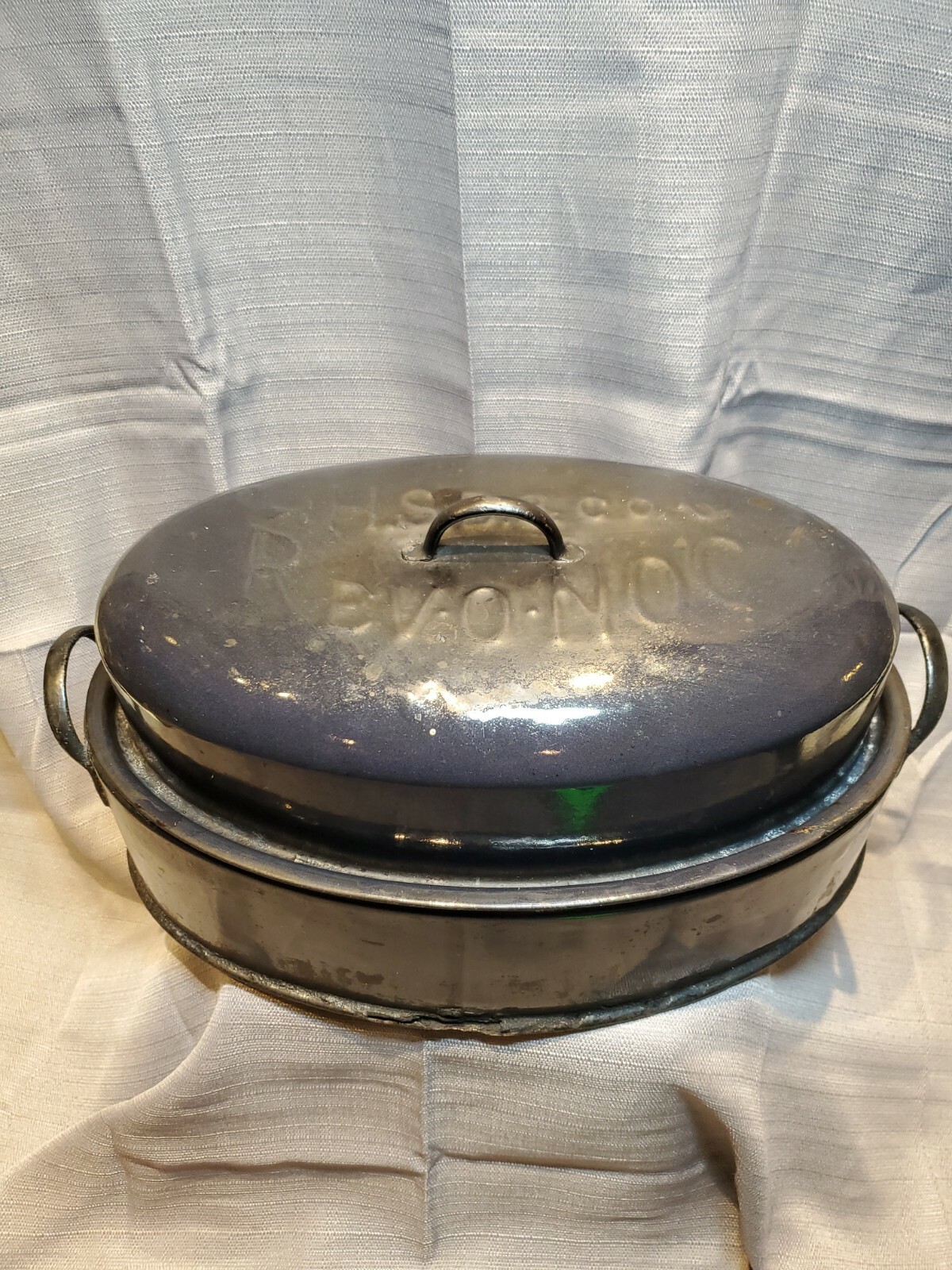 Vintage Rev-O-Noc Blue Roaster with Lid | eBay