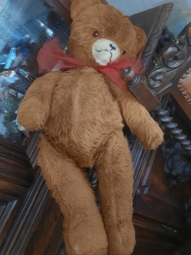 HUGE Antique Teddy, Straw Filled Plush Bear Germany | eBay
